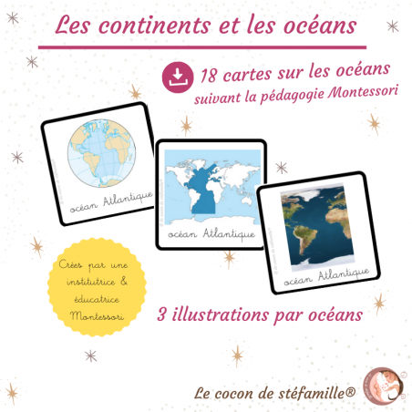 continents et océans Montessori